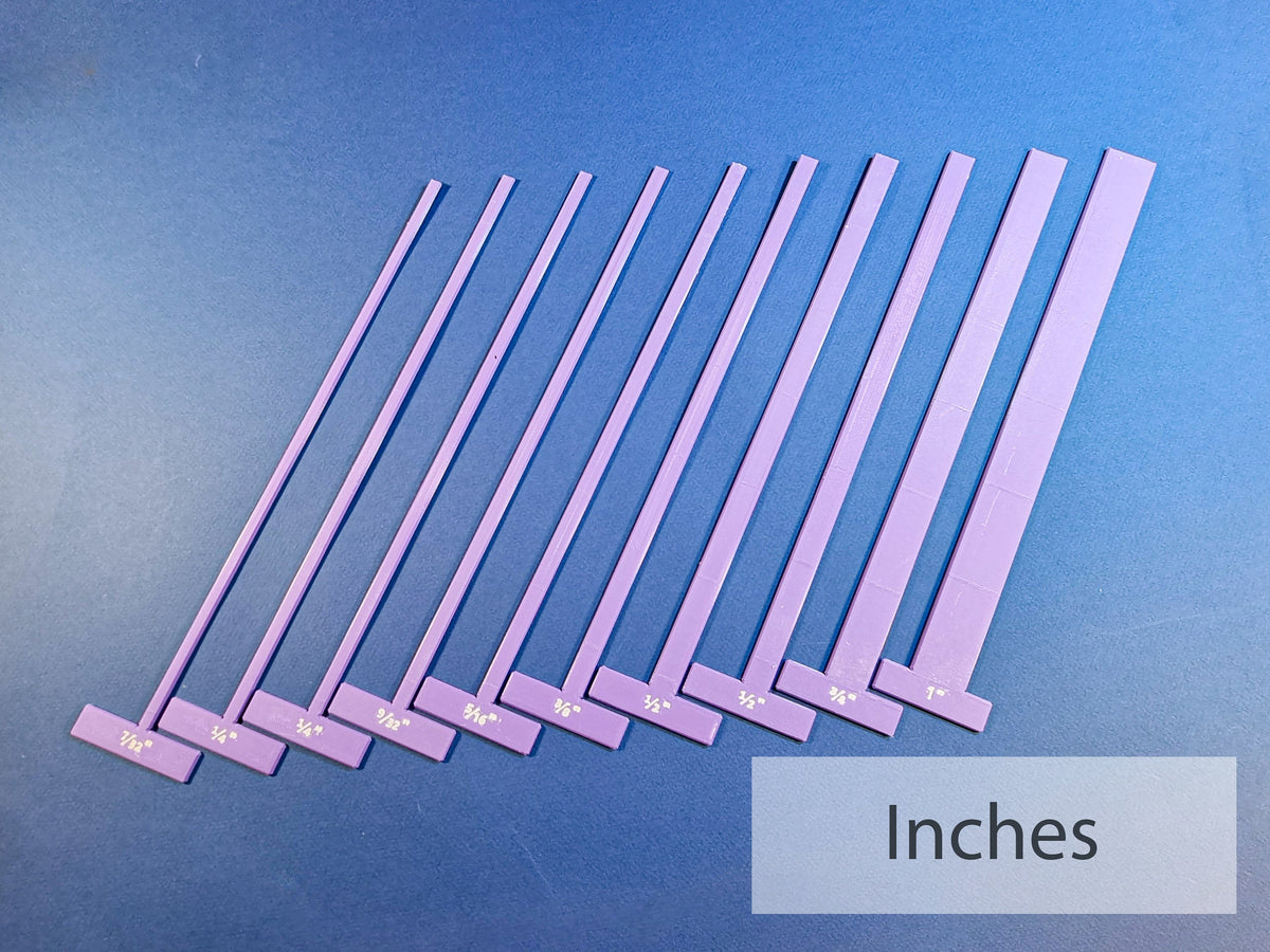 Set of Thin T-Spacers (Imperial) Gauges/Straightedges for Bookbinding ...